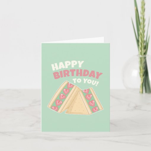 Matcha Strawberry Sandwich Happy Birthday Card | Zazzle