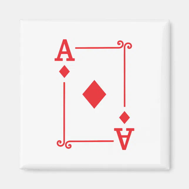 Matching Ace Diamonds Suit Playing Cards Modern Magnet | Zazzle