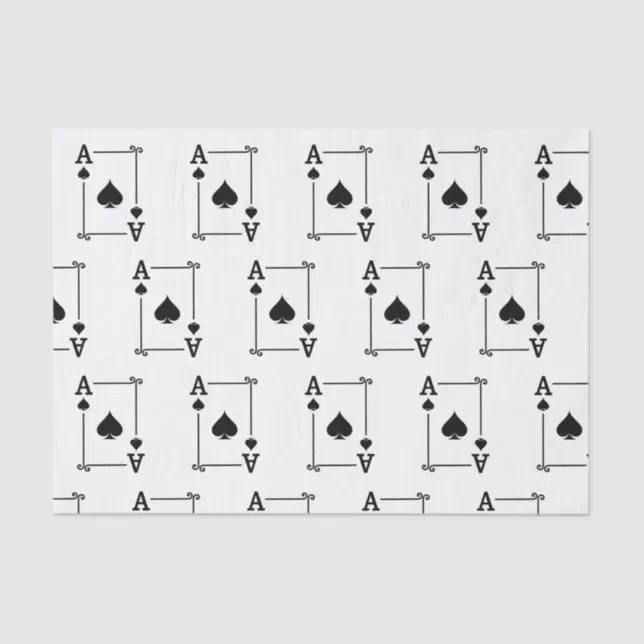 Matching Ace Spades Suit Playing Cards Modern Tissue Paper | Zazzle