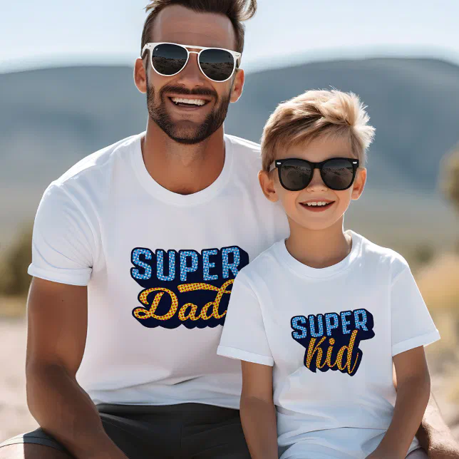 Matching Super Dad & Super Kid Sidekick Father Son Tri-Blend Shirt | Zazzle
