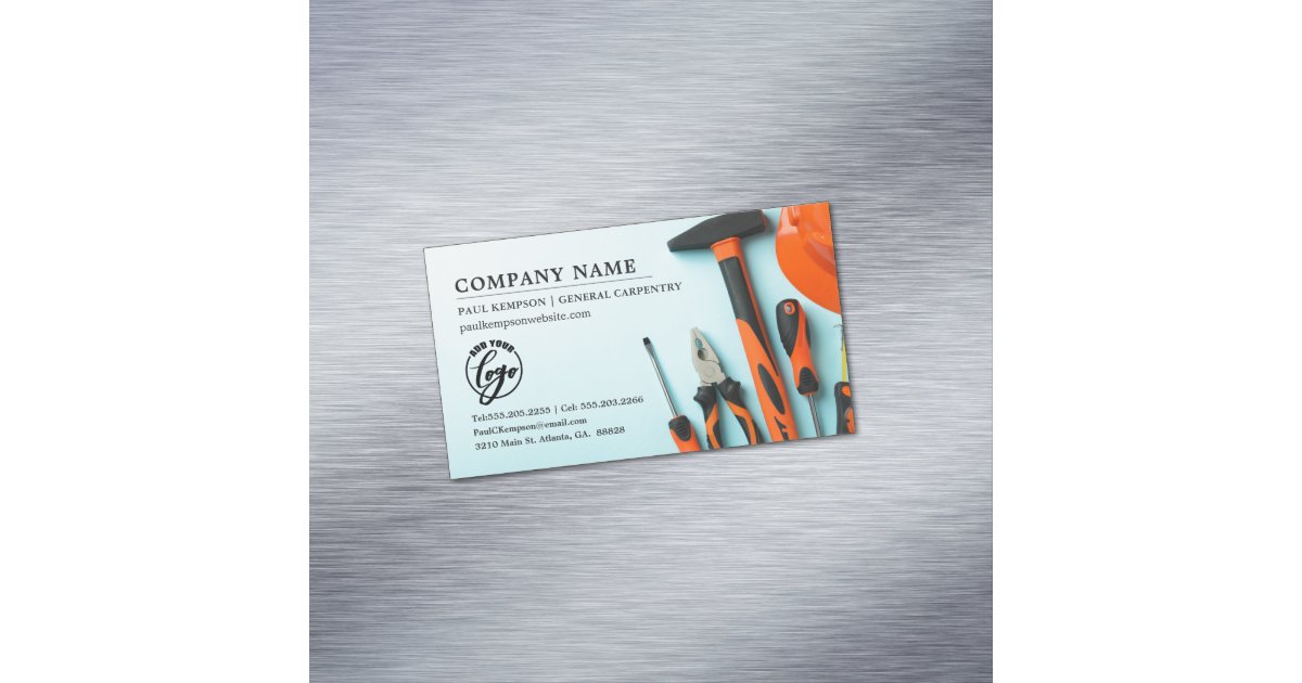 Matching Toolset | Handyman Construction Themed Business Card Magnet ...