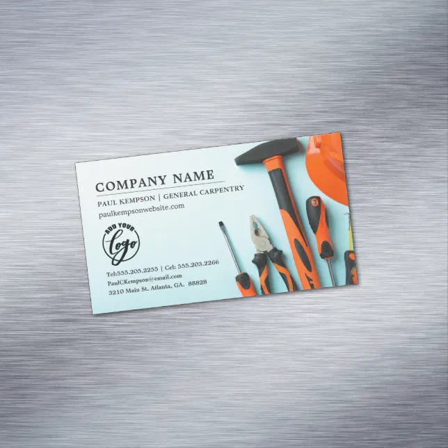 Matching Toolset | Handyman Construction Themed Business Card Magnet ...