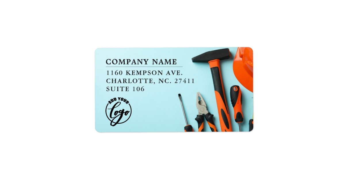 Matching Toolset | Handyman Construction Themed La Label | Zazzle