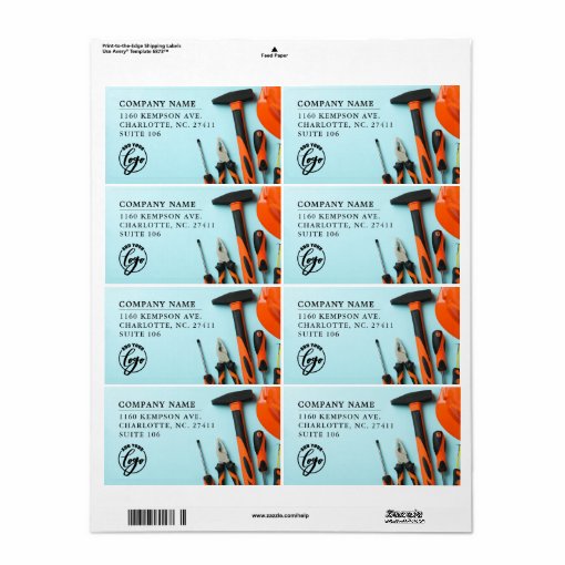 Matching Toolset | Handyman Construction Themed La Label | Zazzle