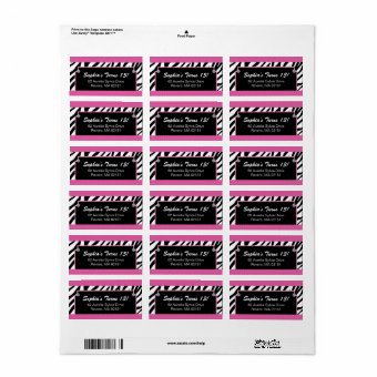 Matching Zebra Print Labels | Zazzle