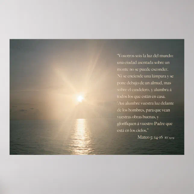 Mateo 5: 14-16 (Version Horizontal) Poster | Zazzle