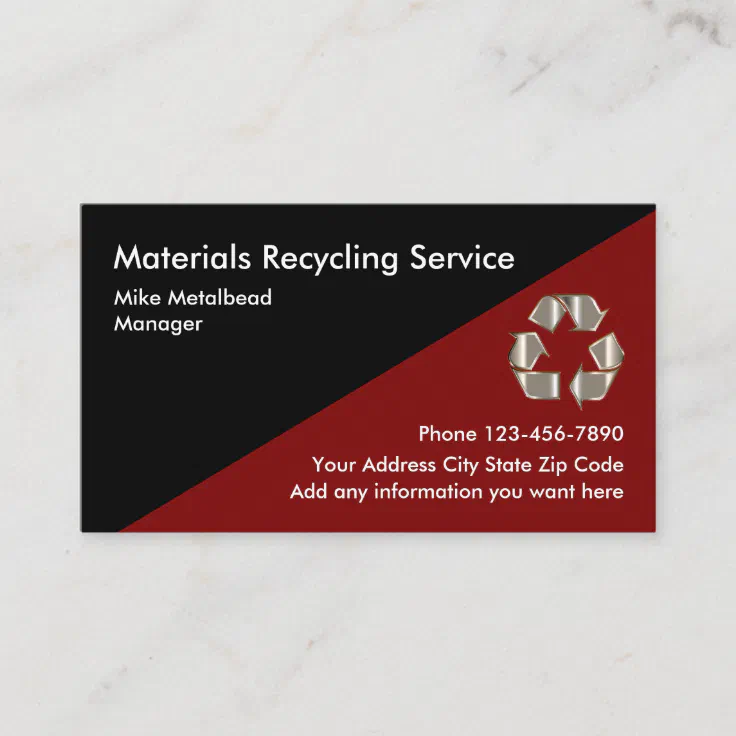 Materials Recycling Services Business Card | Zazzle