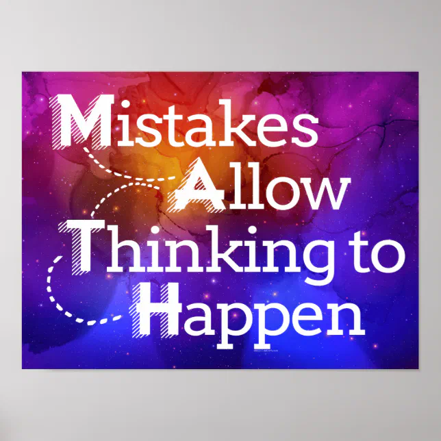 Math Acronym Mistakes Allow Thinking Classroom Poster | Zazzle