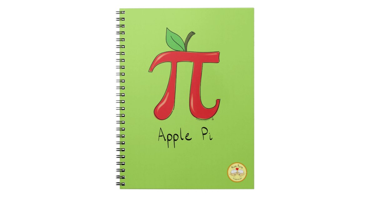 Math Apple Pi Symbol Teacher Cute Cartoon Notebook | Zazzle