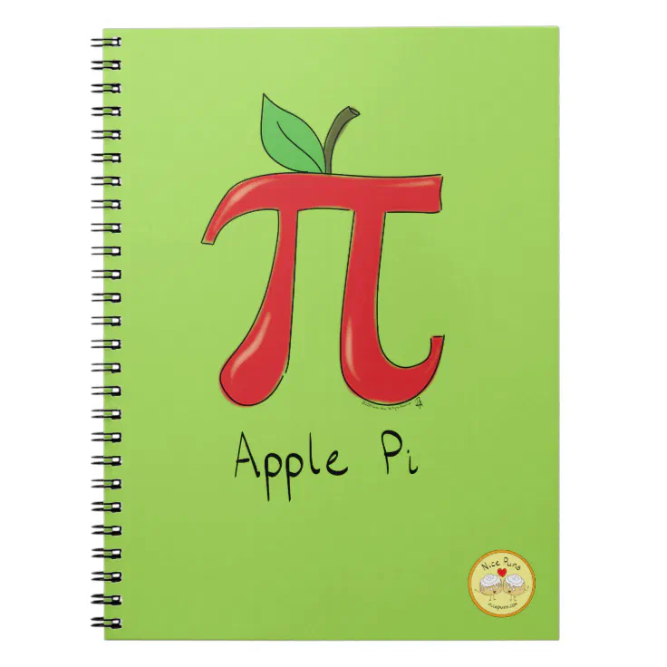 Math Apple Pi Symbol Teacher Cute Cartoon Notebook | Zazzle