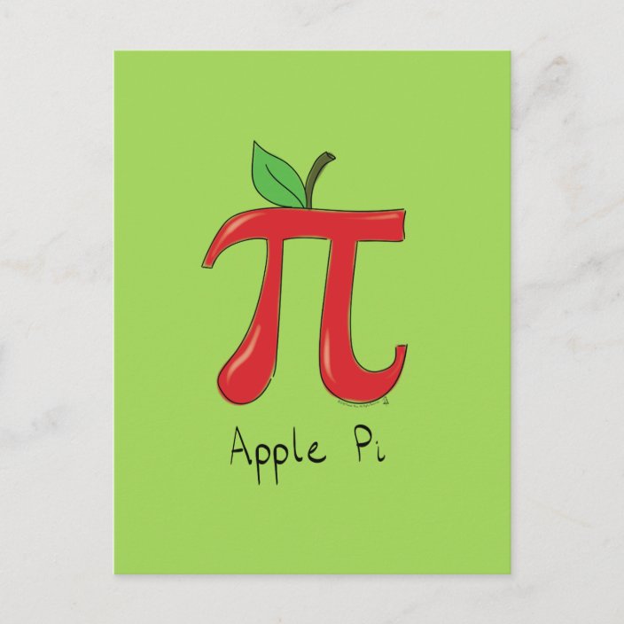 Math Apple Pi Symbol Teacher Cute Cartoon Postcard | Zazzle.com