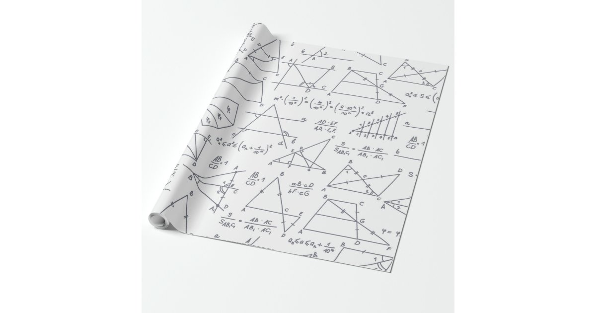 Math Calculations Illustrations School Teacher Wrapping Paper | Zazzle