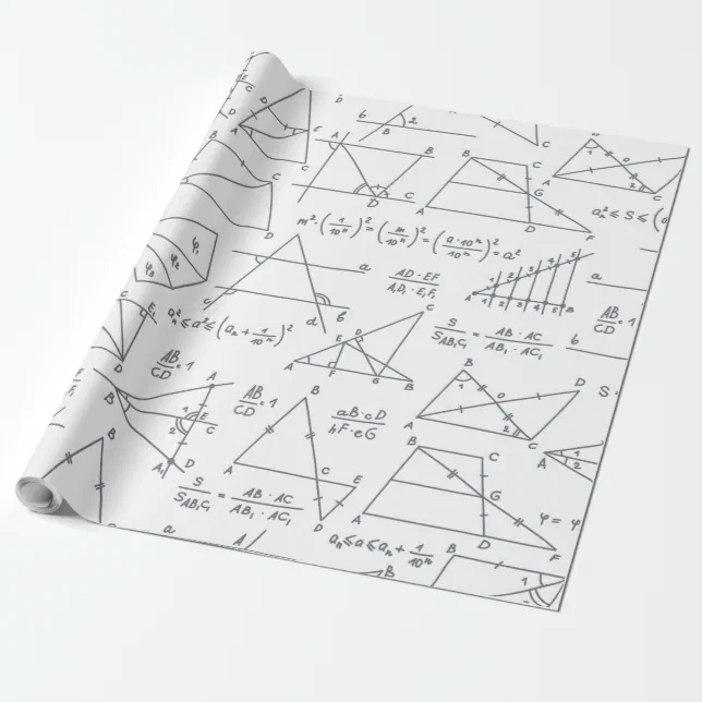 Math Calculations Illustrations School Teacher Wrapping Paper | Zazzle