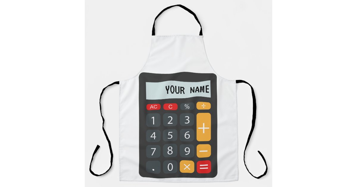 Math Calculator Personalized Name Apron | Zazzle