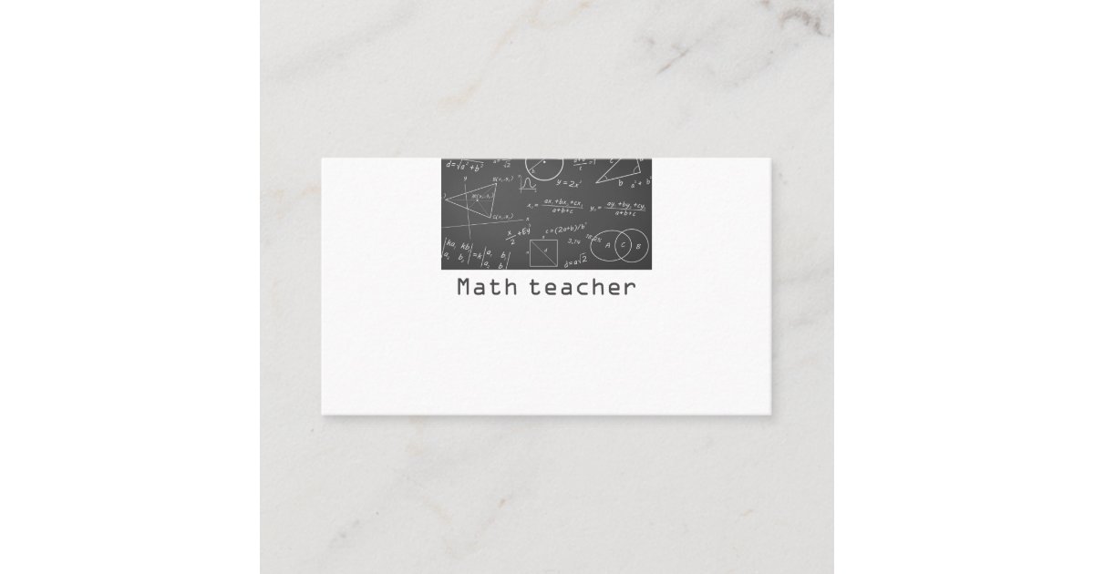 Math chalkboard math teacher business card | Zazzle