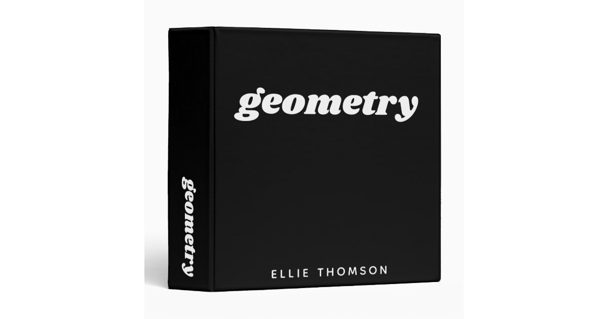 Math Class Custom Name Monogram School Black 3 Ring Binder | Zazzle