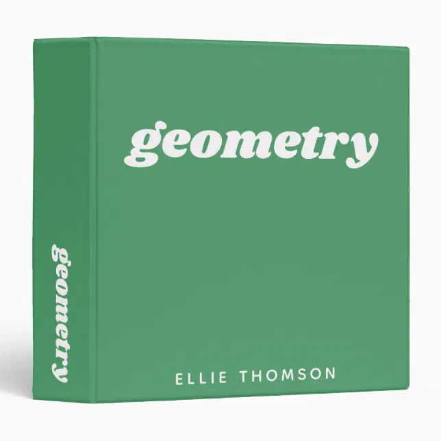 Math Class Custom Name Monogram School Green 3 Ring Binder | Zazzle