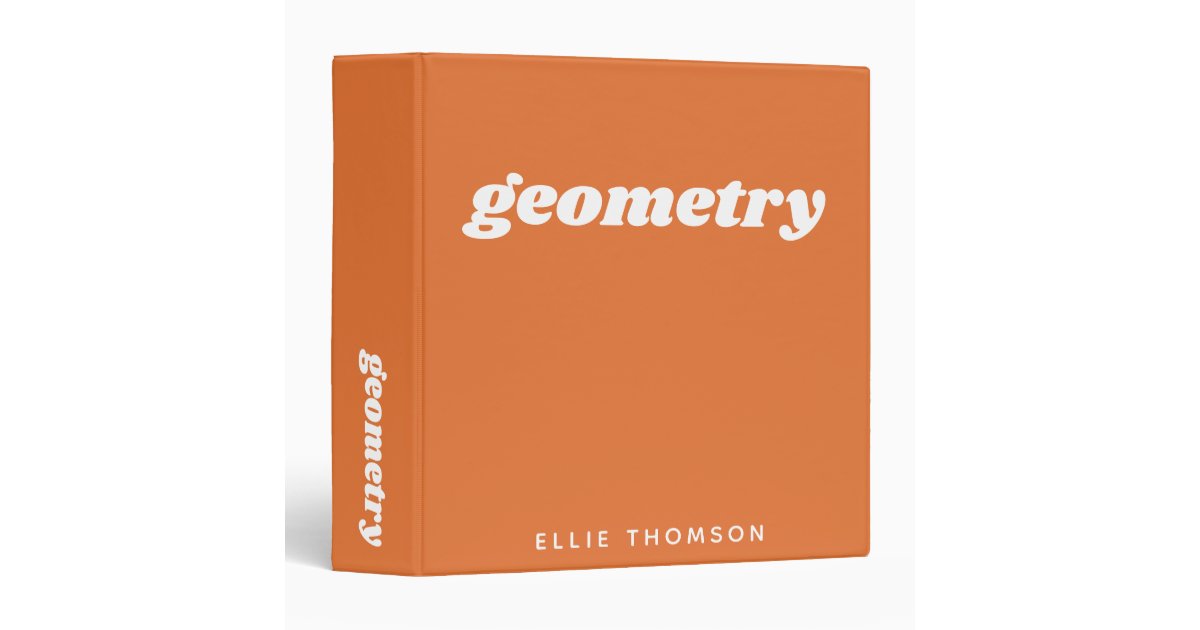 Math Class Custom Name Monogram School Orange 3 Ring Binder | Zazzle