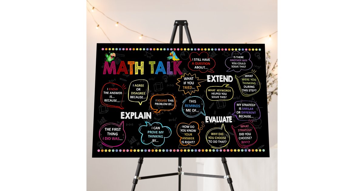Math Classroom Math Talk Poster Gifts teacher | Zazzle
