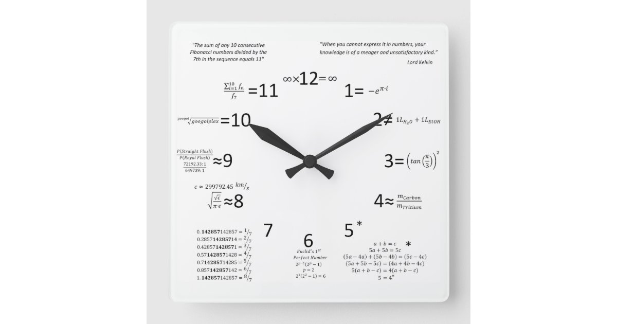 Math Clock | Zazzle