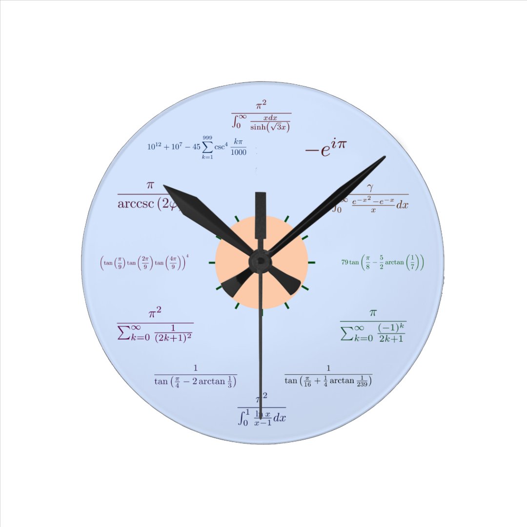 Math Clock (Blue) | Zazzle