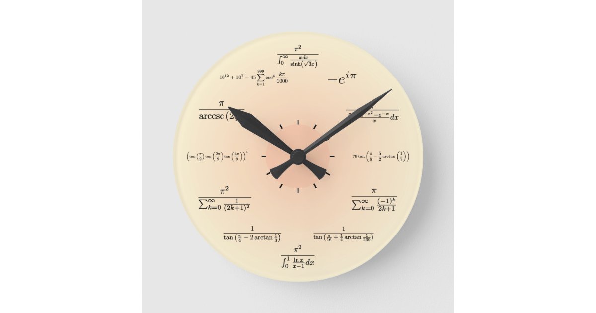 Math Clock (Light Yellow) | Zazzle