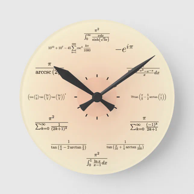 Math Clock (Light Yellow) | Zazzle