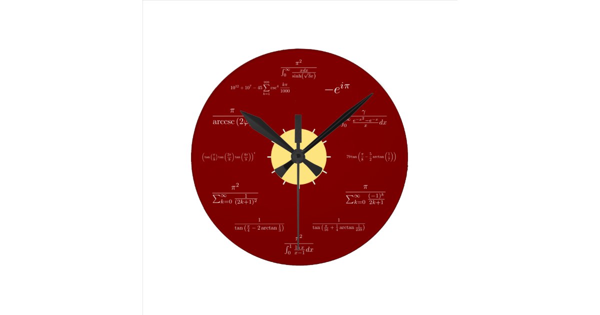 Math clock (red background) | Zazzle.com
