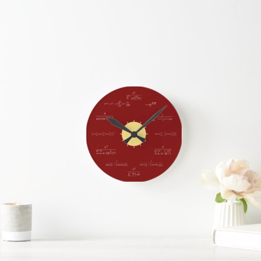 Math clock (red background) | Zazzle