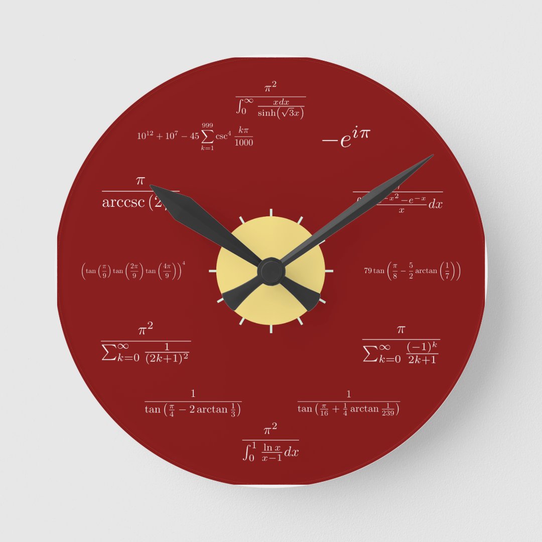 Math clock (red background) | Zazzle
