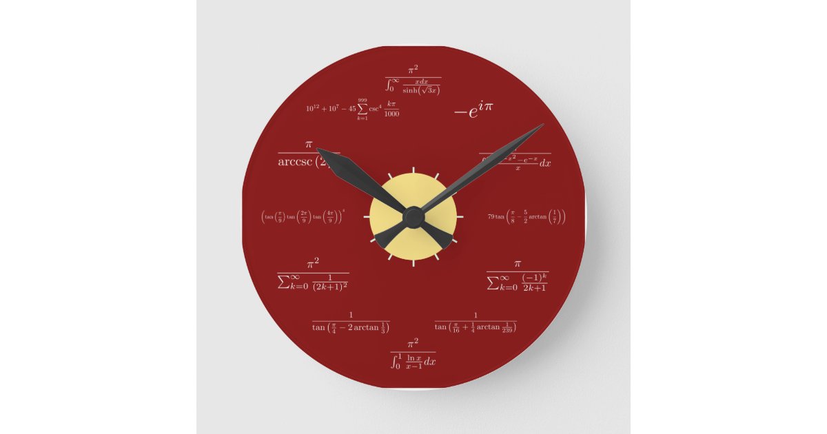 Math clock (red background) | Zazzle