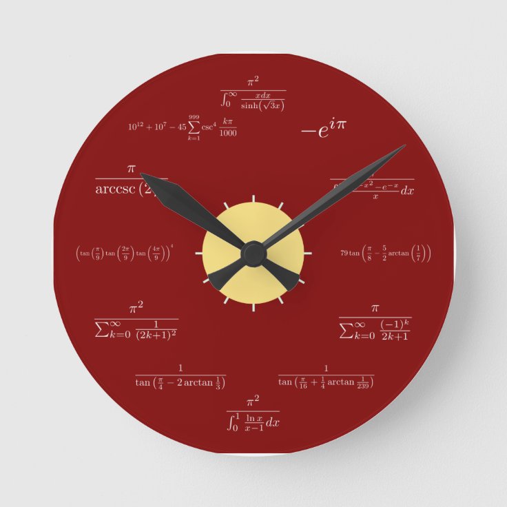 Math clock (red background) | Zazzle