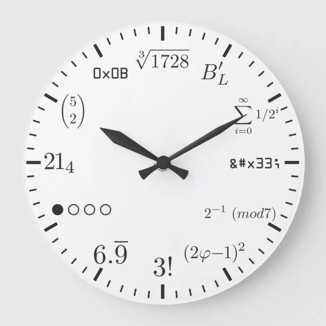 Math Clock v1 | Zazzle