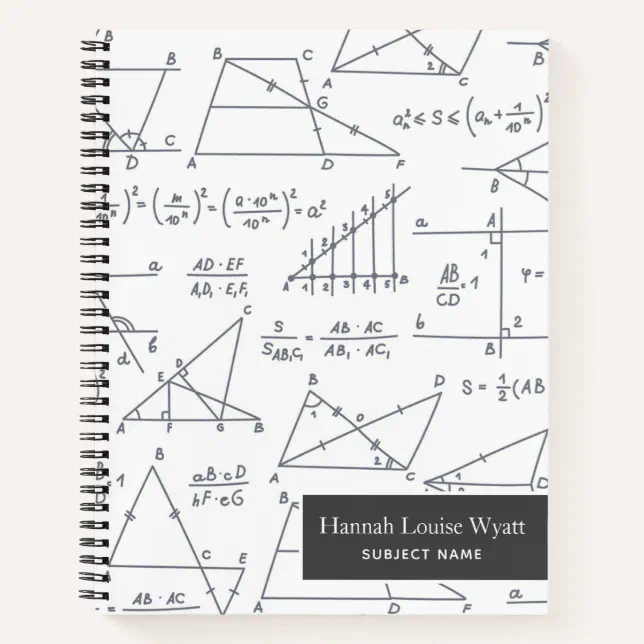Math Diagrams Pattern School Teacher Graph Paper Notebook | Zazzle