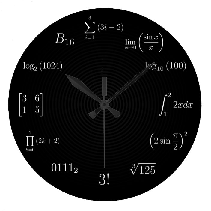 Math Equations and Notations Large Clock | Zazzle.com