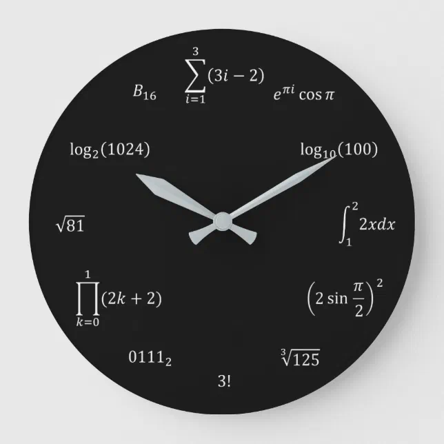 Math Equations and Notations Large Clock | Zazzle