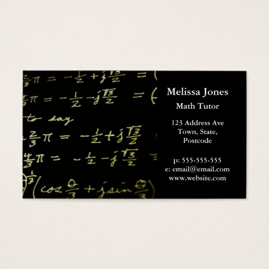 Math equations blackboard maths tutor / teacher business card | Zazzle.com