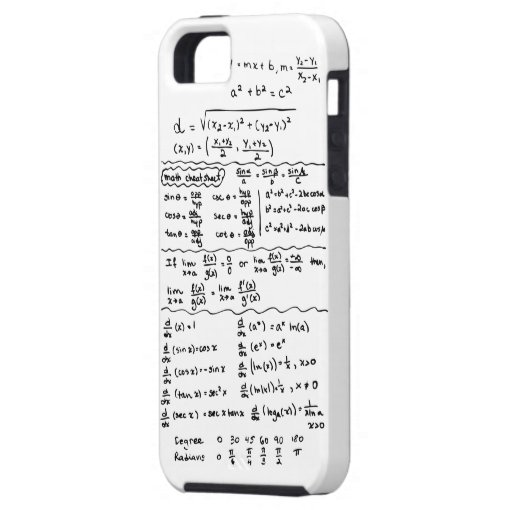 Math Equations Cheat Sheet iPhone 5 Case | Zazzle