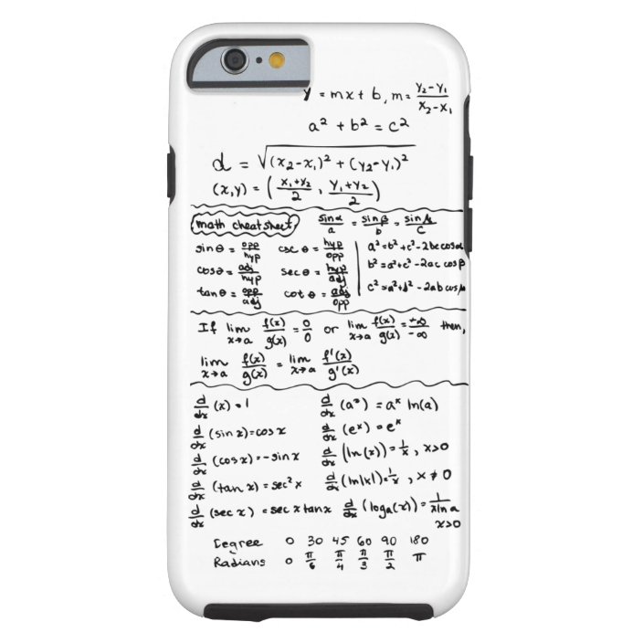 Math Equations Cheat Sheet iPhone 6 case | Zazzle.com
