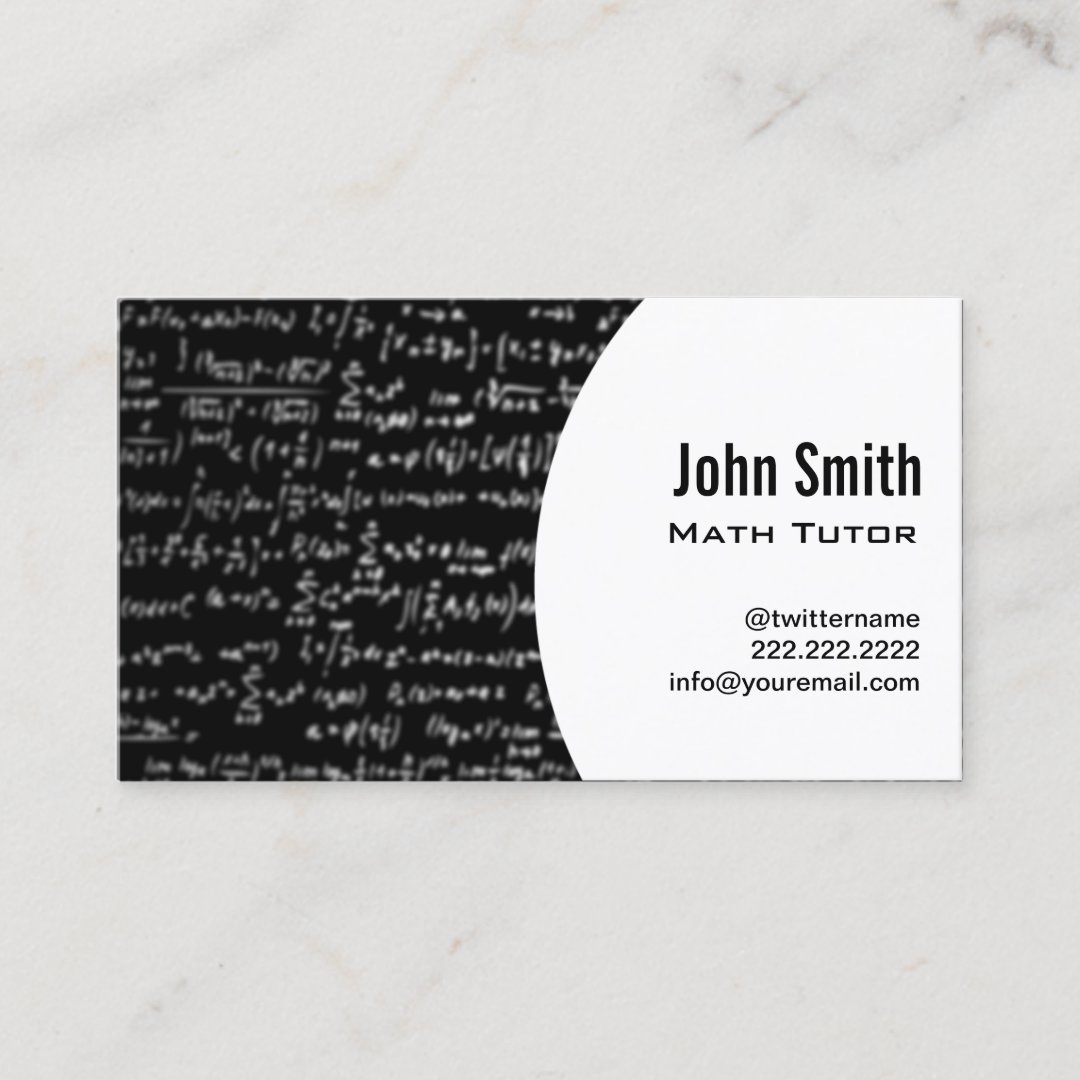 Math Equations Math Tutor Business Card | Zazzle