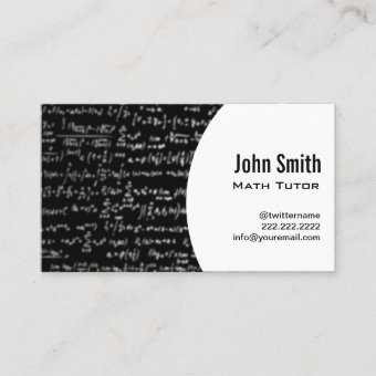 Math Equations Math Tutor Business Card | Zazzle