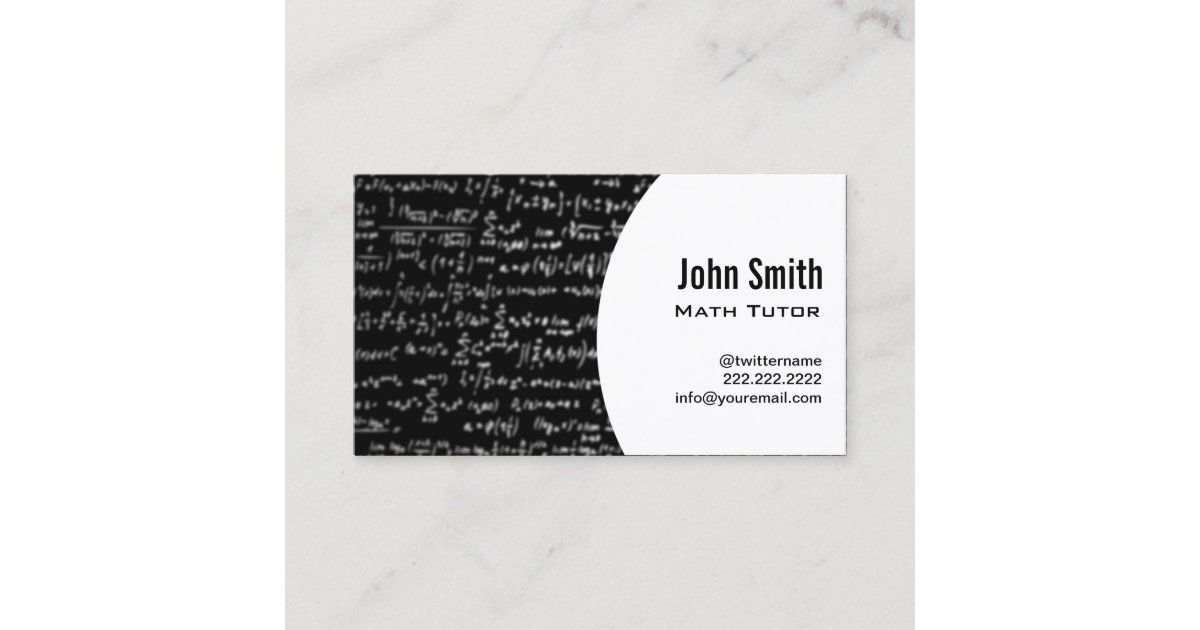 Math Equations Math Tutor Business Card | Zazzle