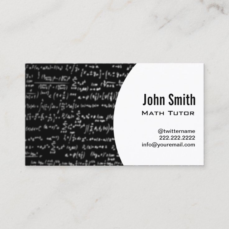 Math Equations Math Tutor Business Card | Zazzle
