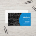 Math Equations Math Tutor Modern Blue Business Card | Zazzle