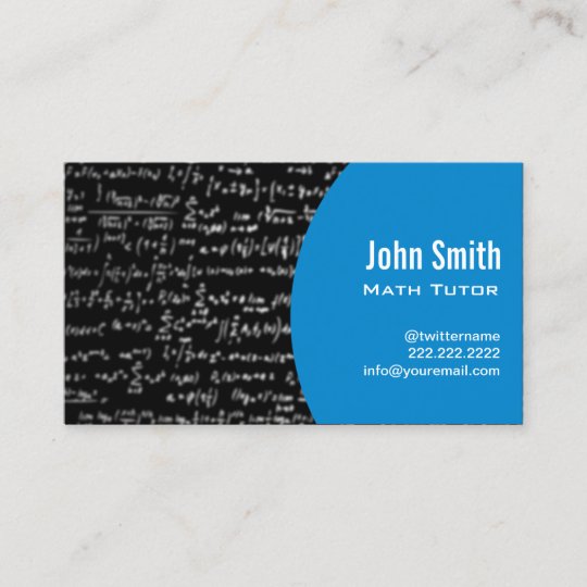 Math Equations Math Tutor Modern Blue Business Card | Zazzle.com