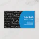Math Equations Math Tutor Modern Blue Business Card | Zazzle