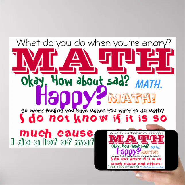 Math Feelings Quote Poster | Zazzle