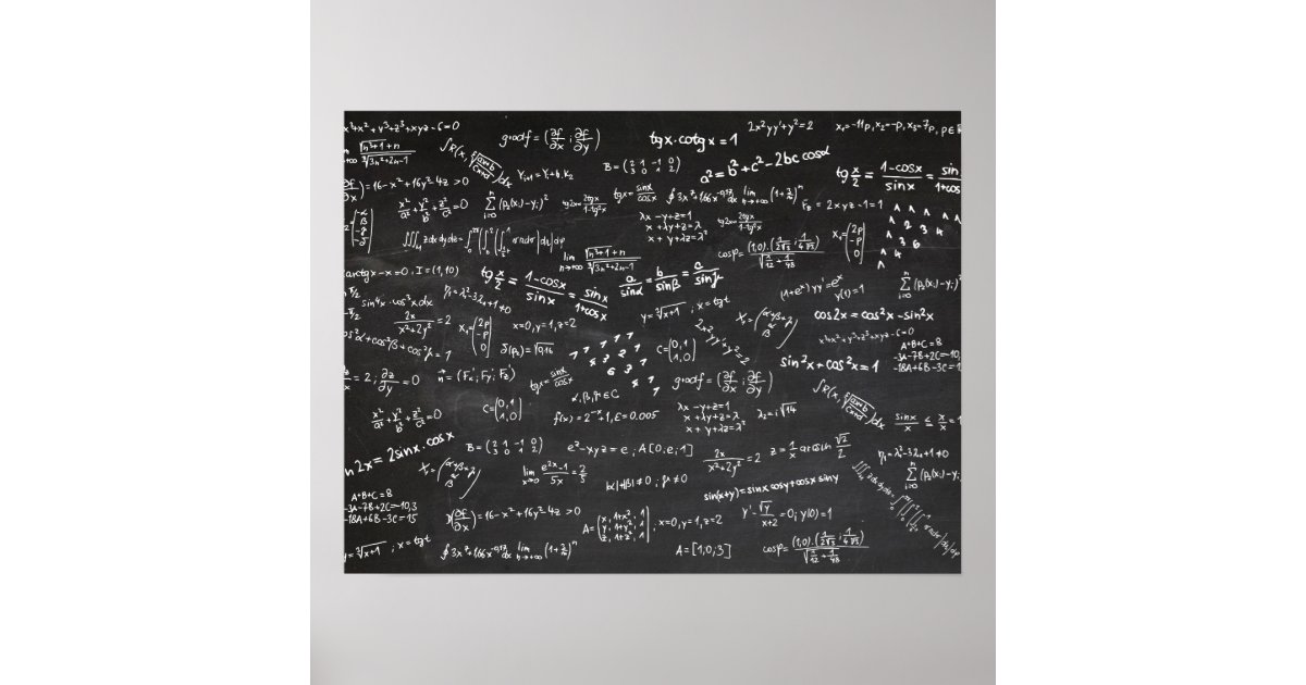 Math Formulas And Numbers Poster | Zazzle