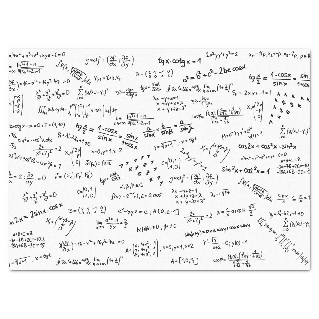 Math Formulas And Numbers Tissue Paper | Zazzle