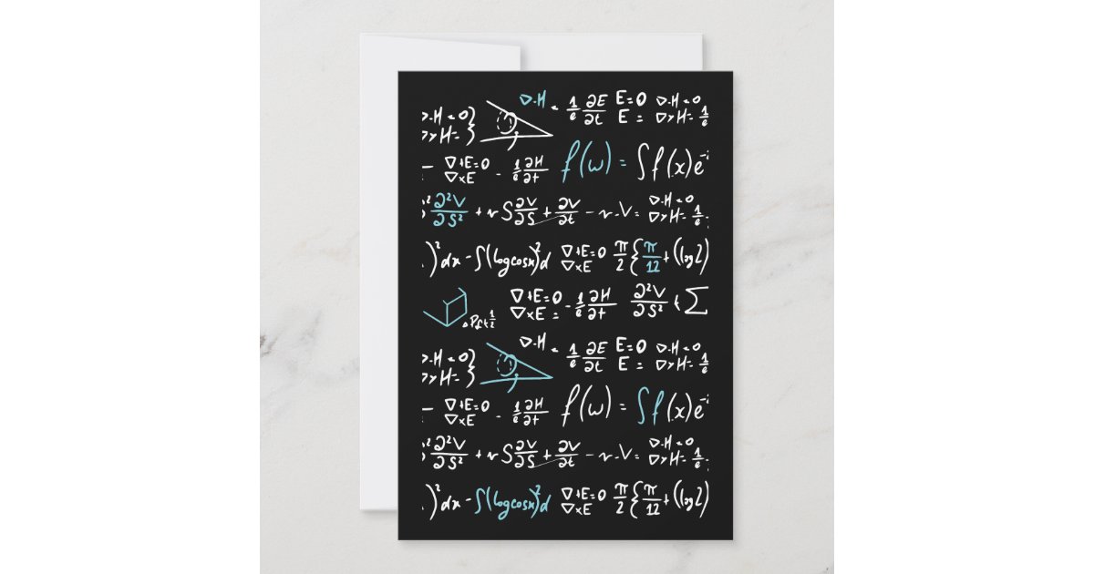 Math formulas mathematics physics student teacher holiday card | Zazzle